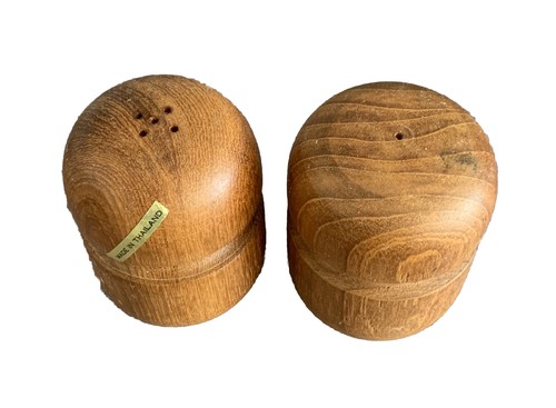 Vintage Mid Century Teak Wood Large Chunky Salt and Pepper Shakers | eBay