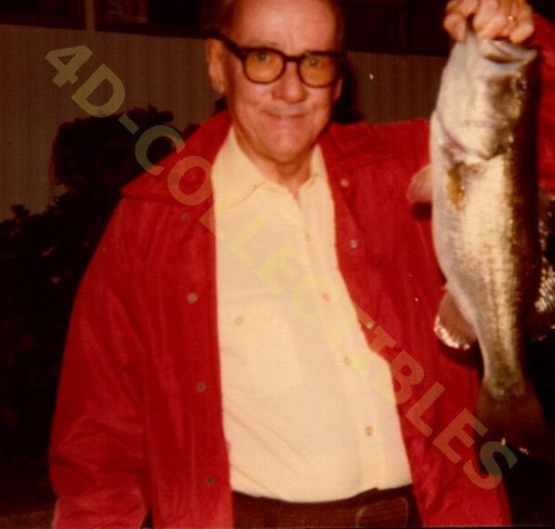 Vintage Found Snapshot Photograph Proud Angler Shows Off Impressive ...
