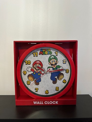 Red Super Mario Wall Clock 10" Analog Display | eBay