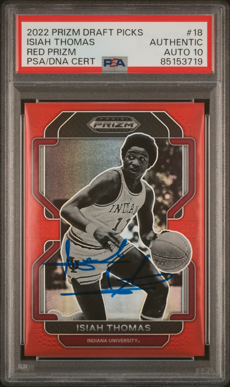 Isiah Thomas Autographed Signed 2022 Panini Prizm Dp Red Card #18 Auto ...