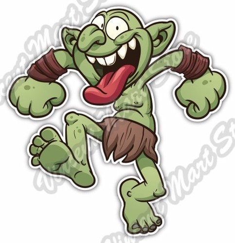Crazy Cartoon Troll Monster Dancing Funny Car Bumper Vinyl Sticker ...