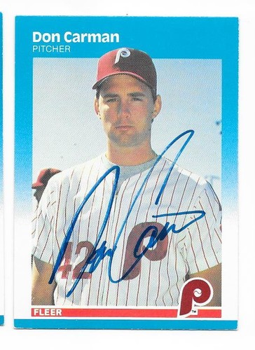 DON CARMAN 1987 FLEER AUTOGRAPHED SIGNED # 171 PHILADELPHIA PHILLIES | eBay