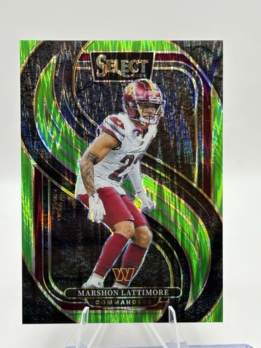 Marshon Lattimore #/499: 2024 Select Football Neon Green Shock Premier ...