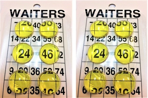 Bingo Waiters Set of 12 Magnifying Yellow Winning Numbers Identifiers ...