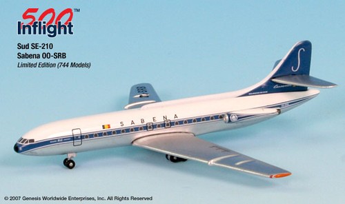 InFlight 500 Sabena 00-SRB SE-210 1:500 Scale Die-Cast Model Airplane ...