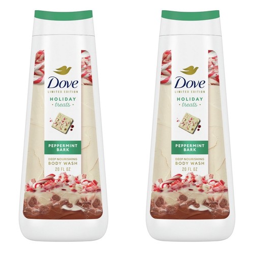 2 Pack! Dove Holiday Treats Body Wash PEPPERMINT BARK Limited Edition ...