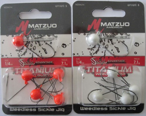 2 - MATZUO Weedless Sickle Jig - 5/Pk - 1/4 oz. - Two Hot Colors! | eBay