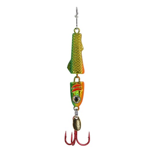 Clam Jointed Pinhead Pro 1/4 oz - Perch Holo - #8 Treble Hook Ice Jig ...