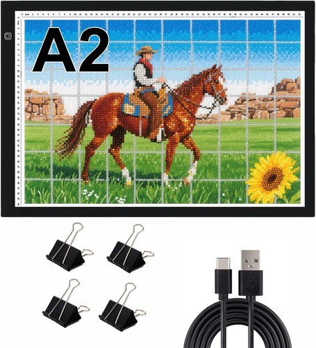 A2 LED Light Pad Kit – Extra Large USB Tracing Board for Diamond Art ...