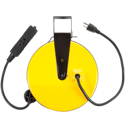 Bayco 30ft Heavy Duty Retractable Metal Cord Reel with 3 Outlets SL800 ...