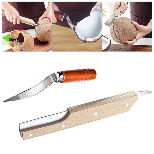 Coconut Opener Scraper Portable Wood Handle Coconut Meat Remover ...