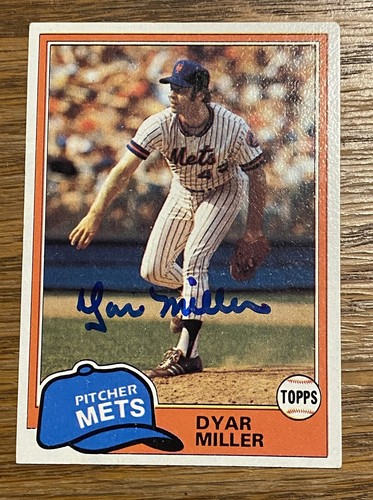 Dyar Miller Signed 1981 Topps Autograph Card - NY Mets | eBay