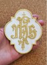 IHS - Iota-Eta-Sigma Christogram W/ Latin Cross - Iron On Patch - Large ...