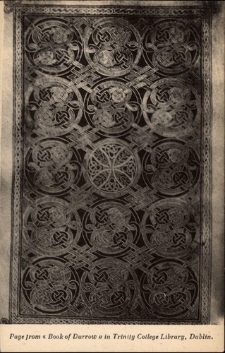 Book of Durrow Trinity College Library Dublin Ireland vintage postcard ...