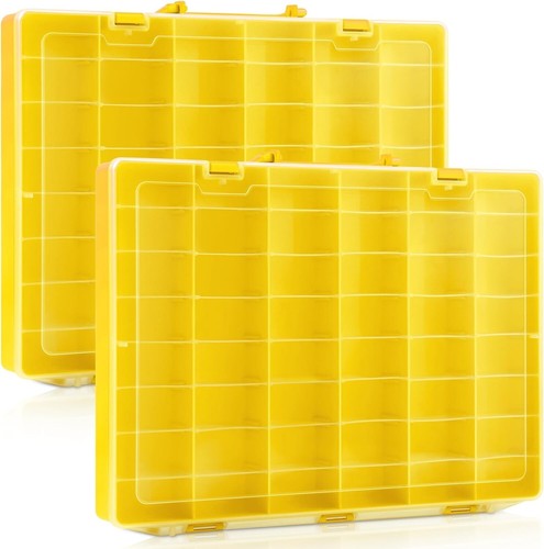 Large 48 Grids Clear Plastic Organizer Box with Dividers, Adjustable ...