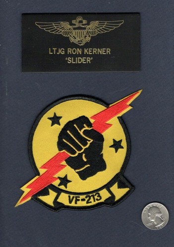Ron SLIDER Kerner TOP GUN Movie Costume US NAVY Name Tag Squadron Patch ...