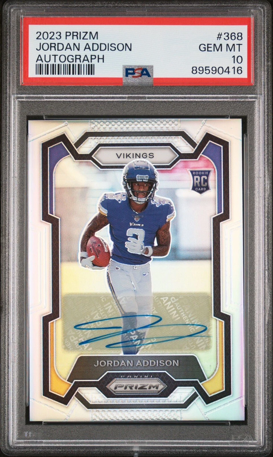 Jordan Addison 2023 Prizm #368 Rookie Autographs - Silver Price Guide ...