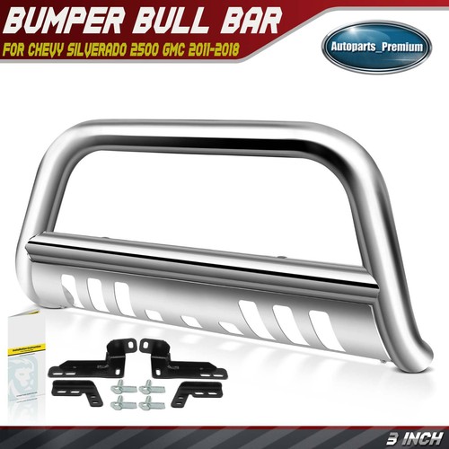 3" S/S Bull Bar Bumper Push Grille Guard for Chevy Silverado 2500 GMC ...