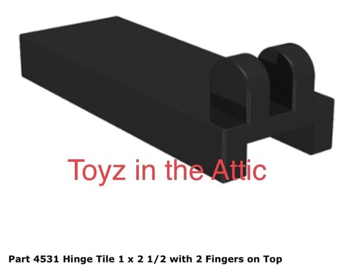 Lego 1x 4531 Black Hinge Tile 1 x 2 1/2 with 2 Fingers on Top Station ...
