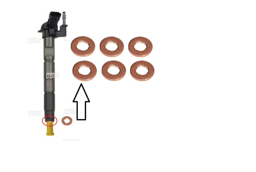 BMW Diesel Fuel Injector Copper Washer - Fits BMW 1, 2, 3, 4, 5 6 7 ...