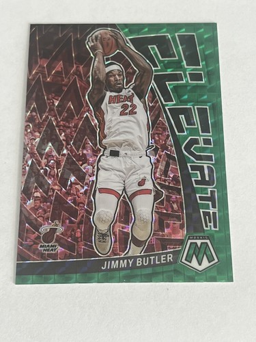 2022-23 Panini Mosaic Jimmy Butler Elevate Insert Green Prizm Parallel ...