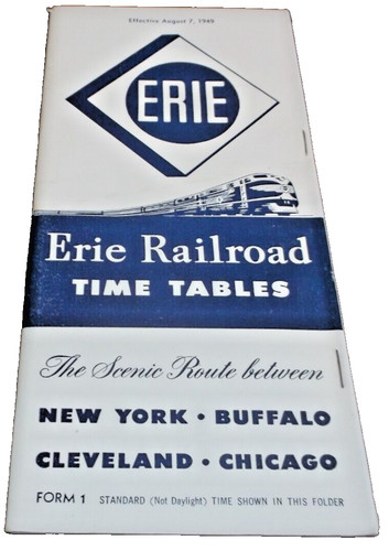 AUGUST 1949 ERIE RAILROAD FORM 1 SYSTEM PUBLIC TIMETABLE | eBay